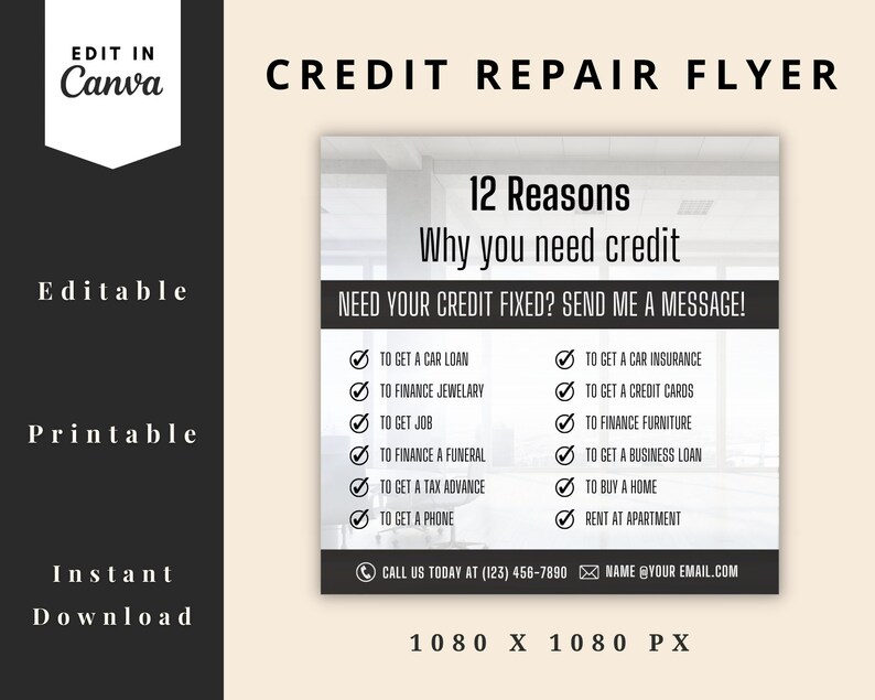 Credit Repair Flyers Template, Credit Repair Service, Tax Flyer, Tax ...