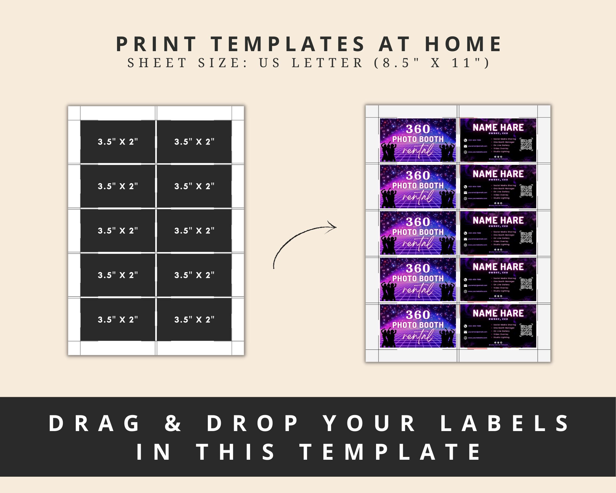 360 Photo Booth Business Card Template, Photo Booth Supplier, Party ...