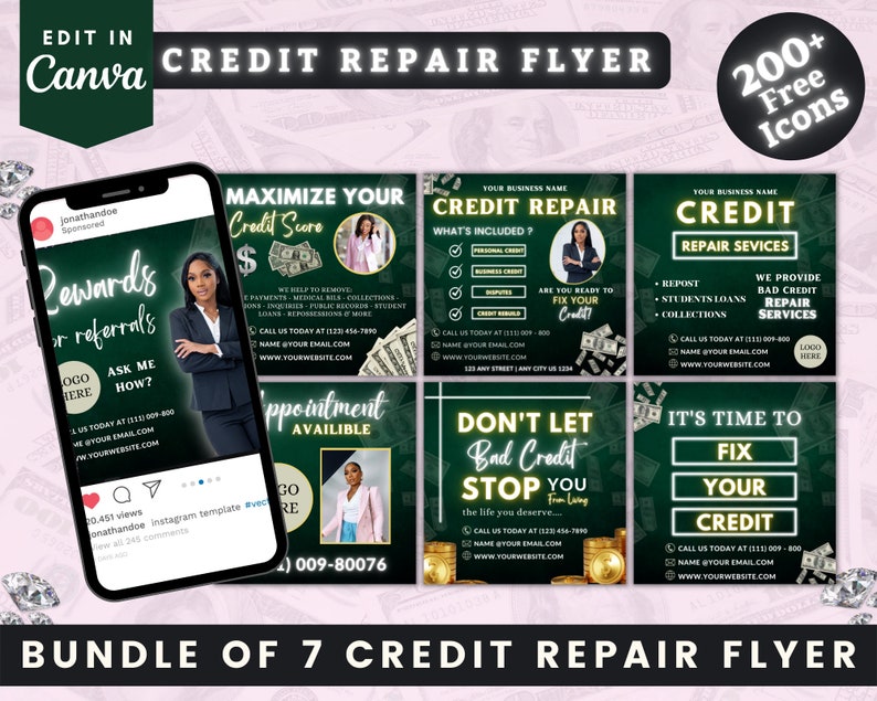 Credit Repair Service Flyers, Credit Repair Marketing,credit Template ...