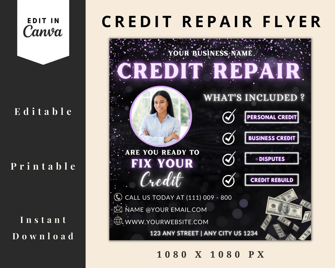 Credit Repair Marketingcredit Repair Service Flyerscredit - Etsy