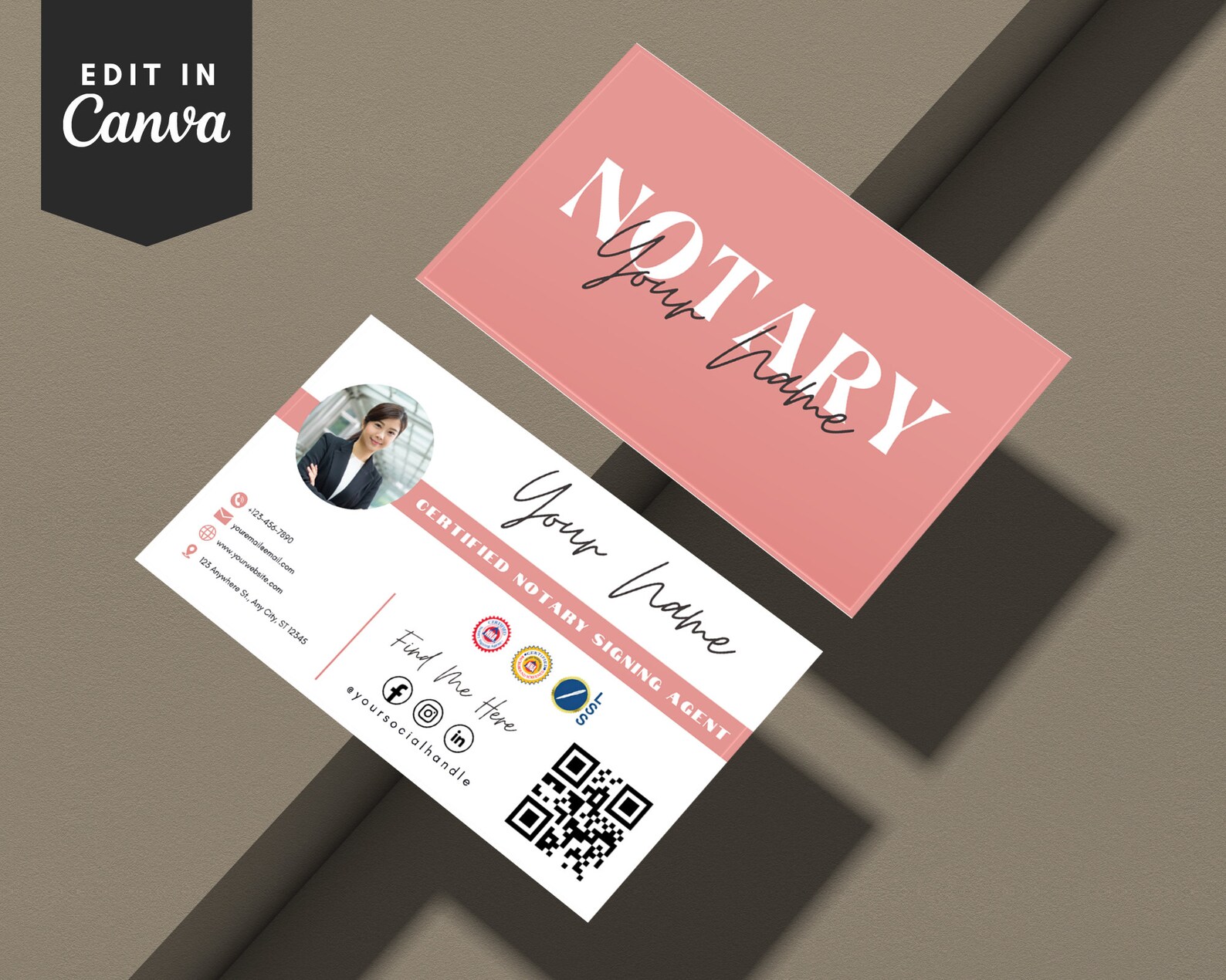 Notary Business Cards,notary Business Card Template,notary Signing ...