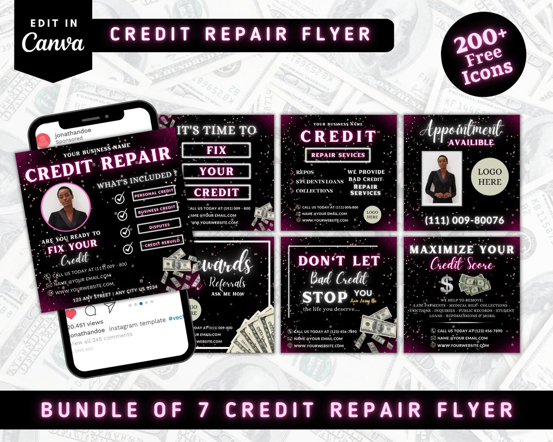 Credit Repair Marketing,credit Repair Service Flyers,credit Template ...