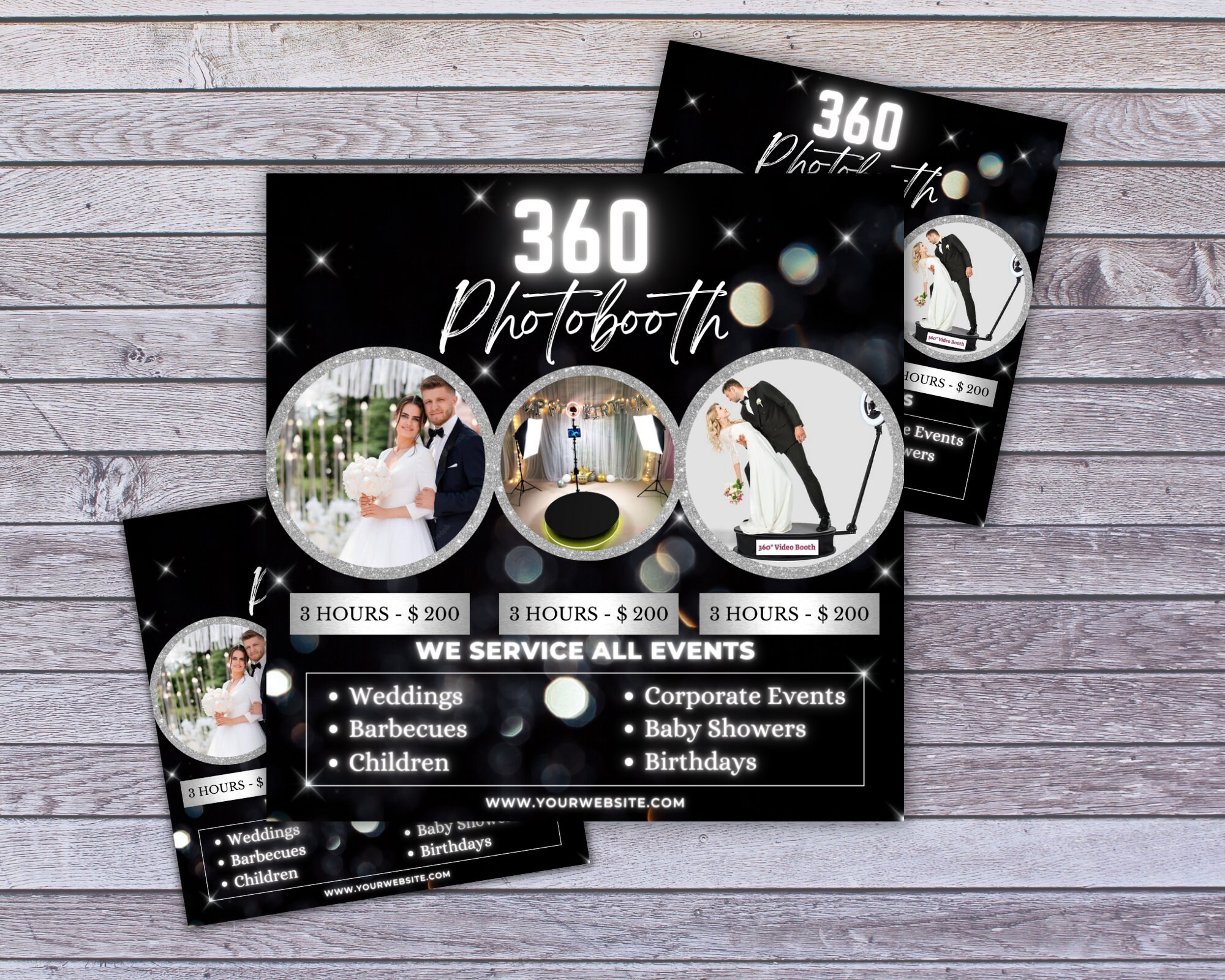 360 Photo Booth Flyer Event Photography Rental Party - Etsy