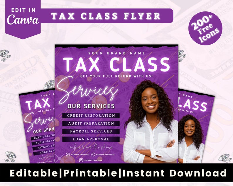 Tax Class Flyer,tax Season Flyer,tax Advertising Post,tax Professional ...