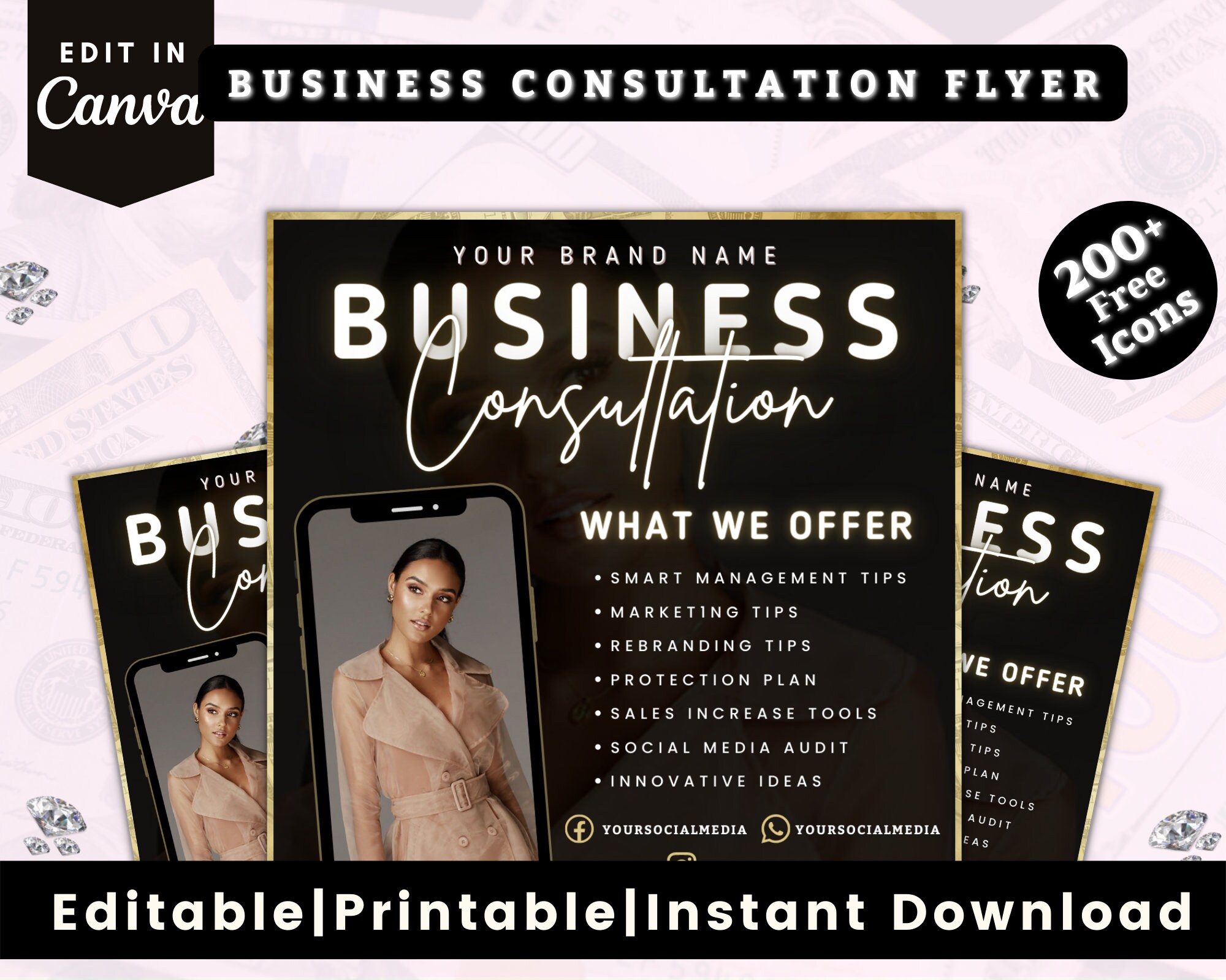 Social Media Business Consultation Flyer, Diy Template Canva ...