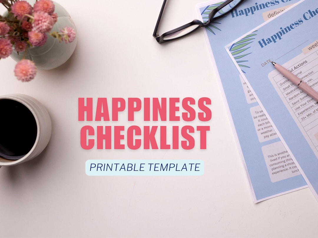 Happiness Checklist - Scientifically Daily or Weekly To-do List of ...