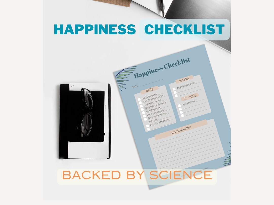 Happiness Checklist Scientifically Daily or Weekly To-do List of Tasks ...