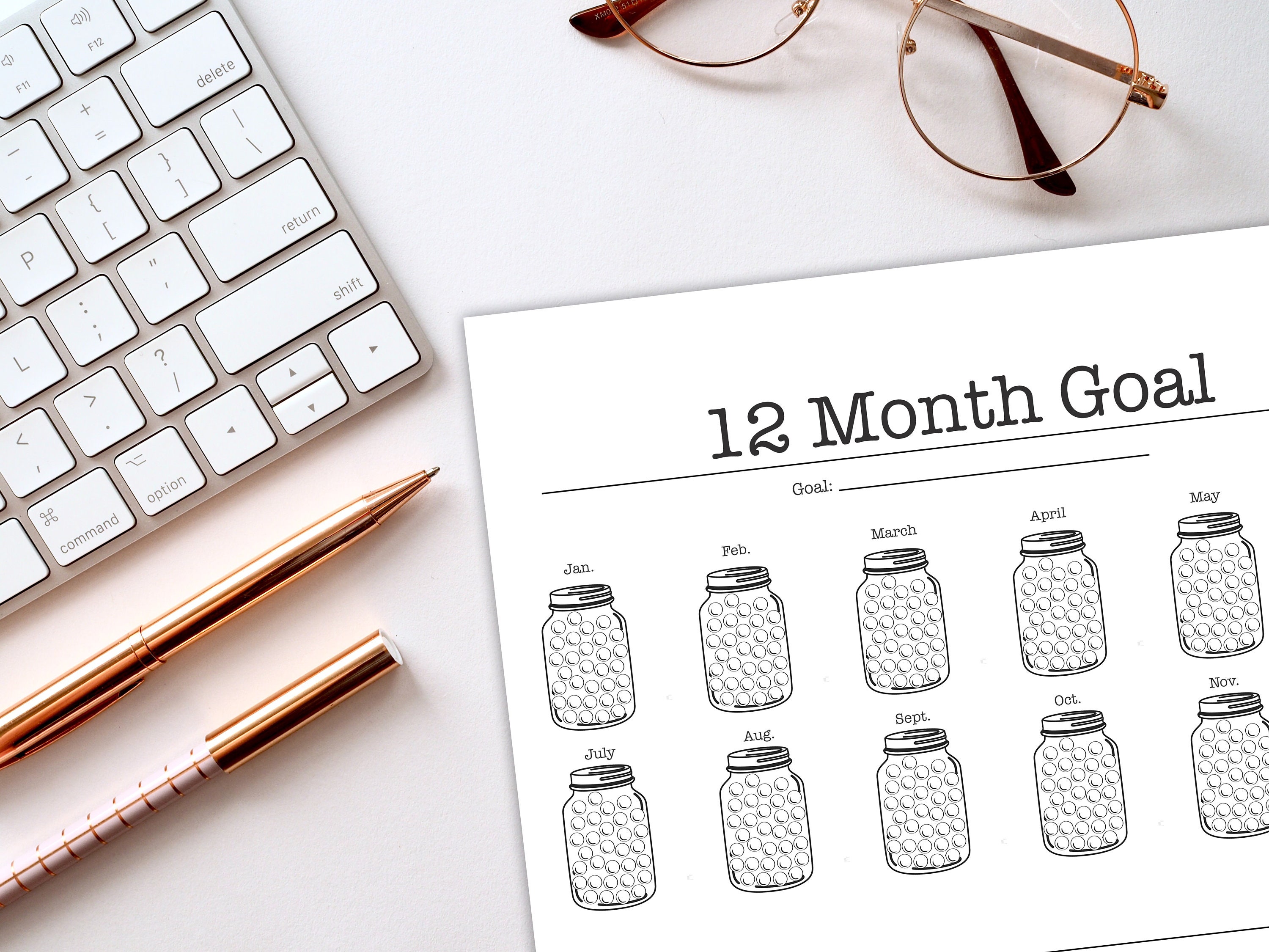 Printable Goal Tracker: Colorful Progress Chart (digital Download) - Etsy