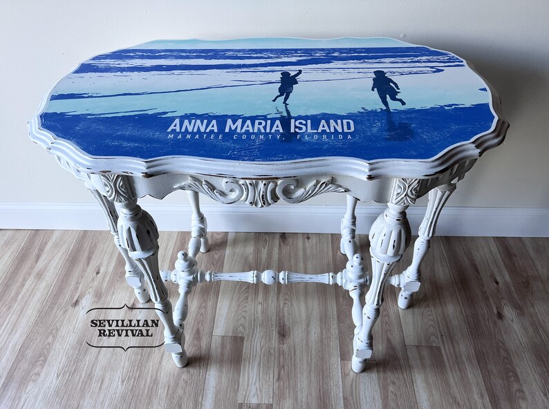 Coastal Furniture / Antique Entryway Table / Parlor Table / - Etsy