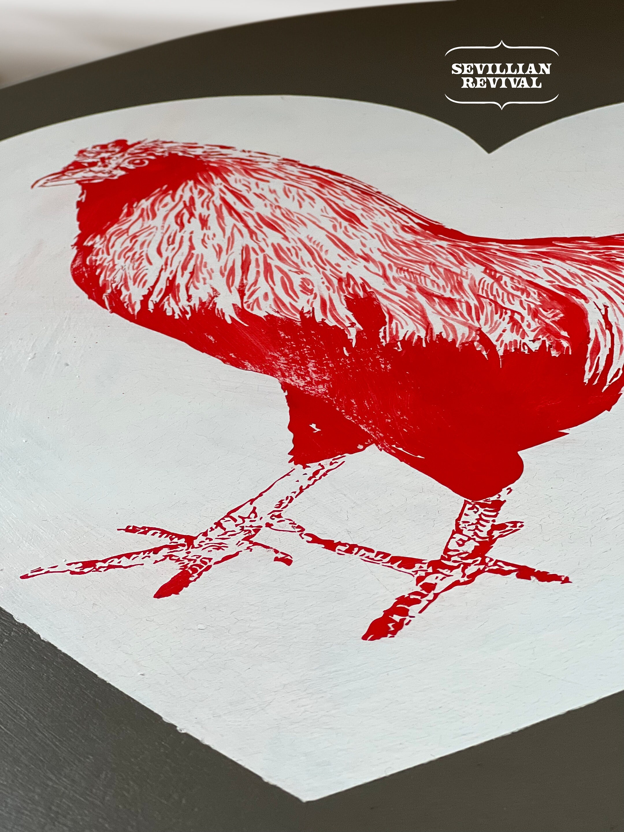 Decorative Farm Table / Solid Oak Table / Hand-painted Side Table ...