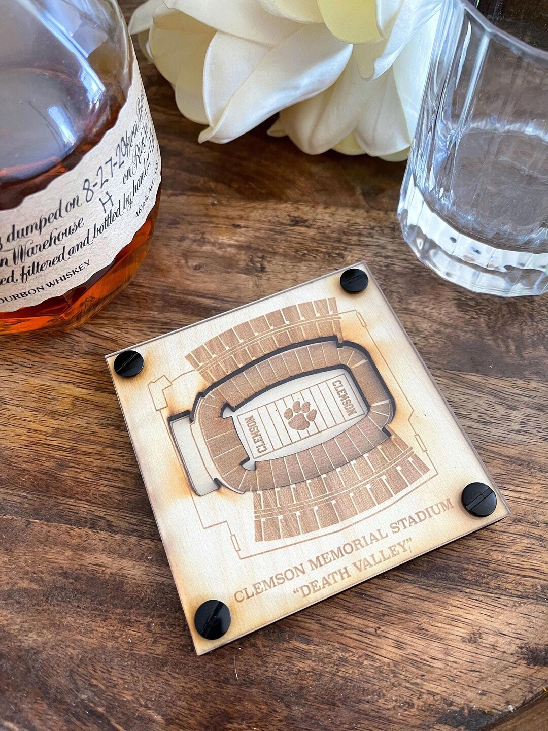 Clemson University Layered Coaster set of 2, 3D Wood Coaster, Sports ...