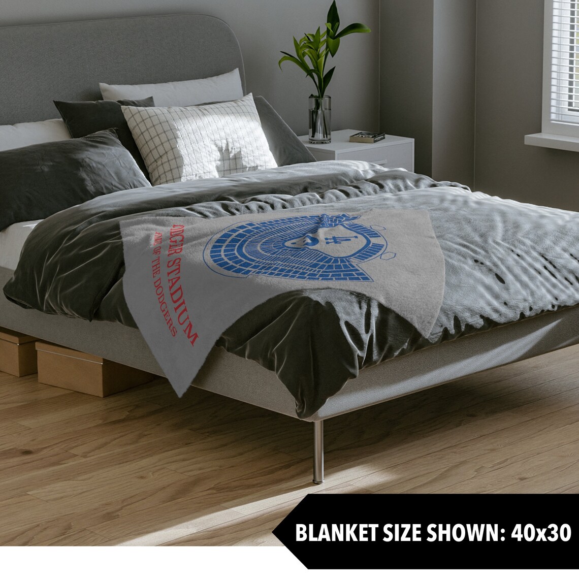 Los Angeles Dodgers Dodger Stadium Blanket Grey - Etsy