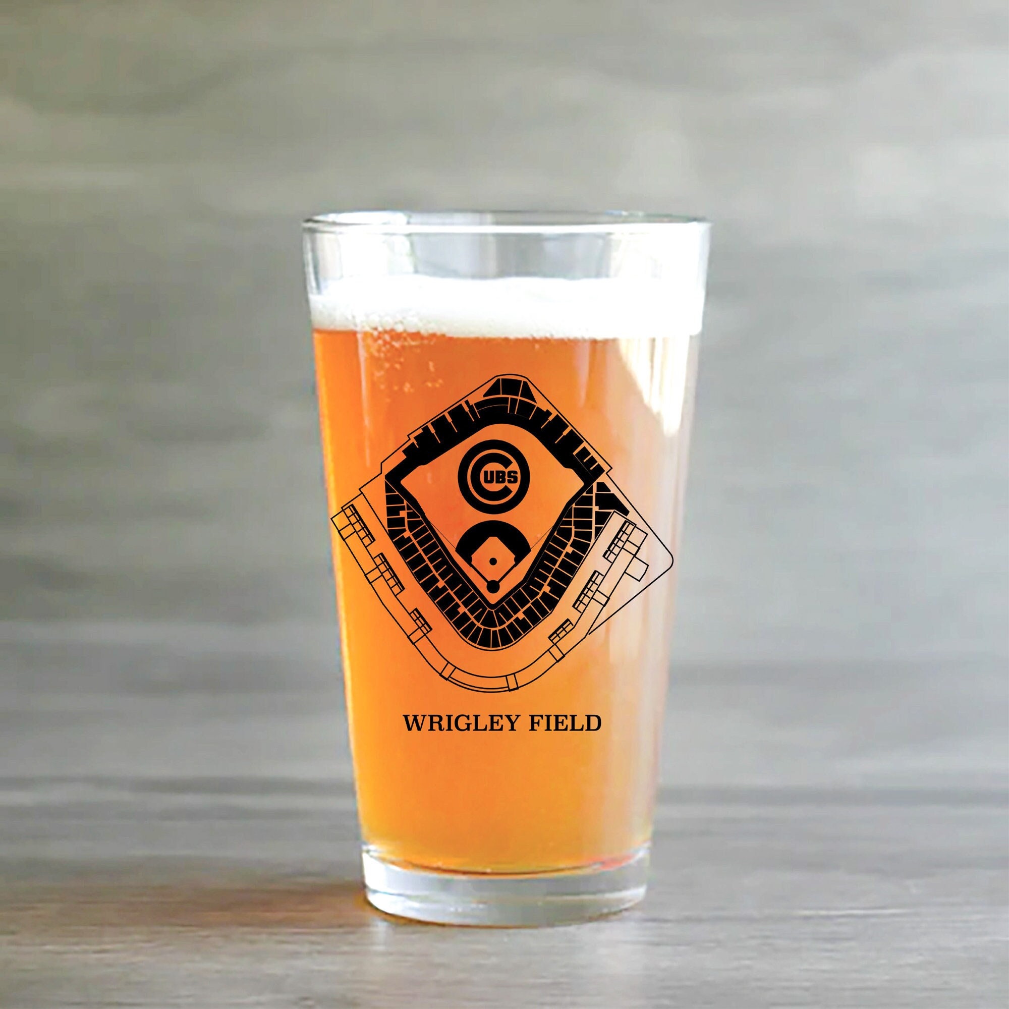 Wrigley Field 16 Oz Pint Glass Chicago Cubs Baseball Pint - Etsy