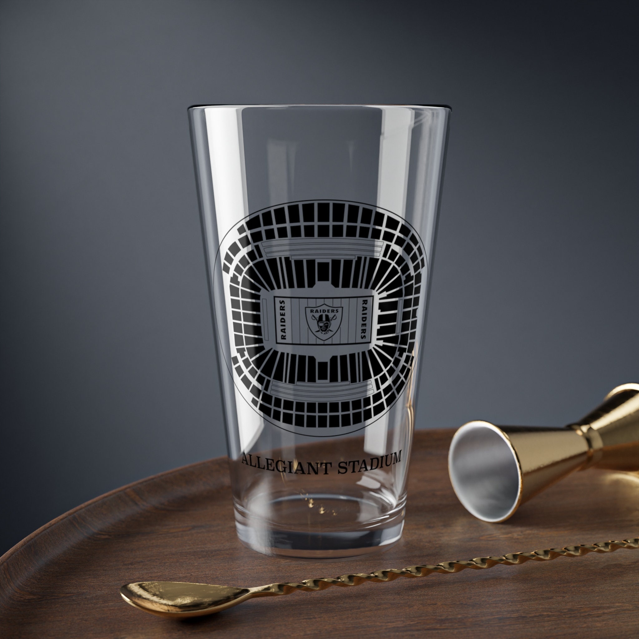 Allegiant Stadium 16 Oz Pint Glass, Las Vegas Raiders, Football Stadium ...