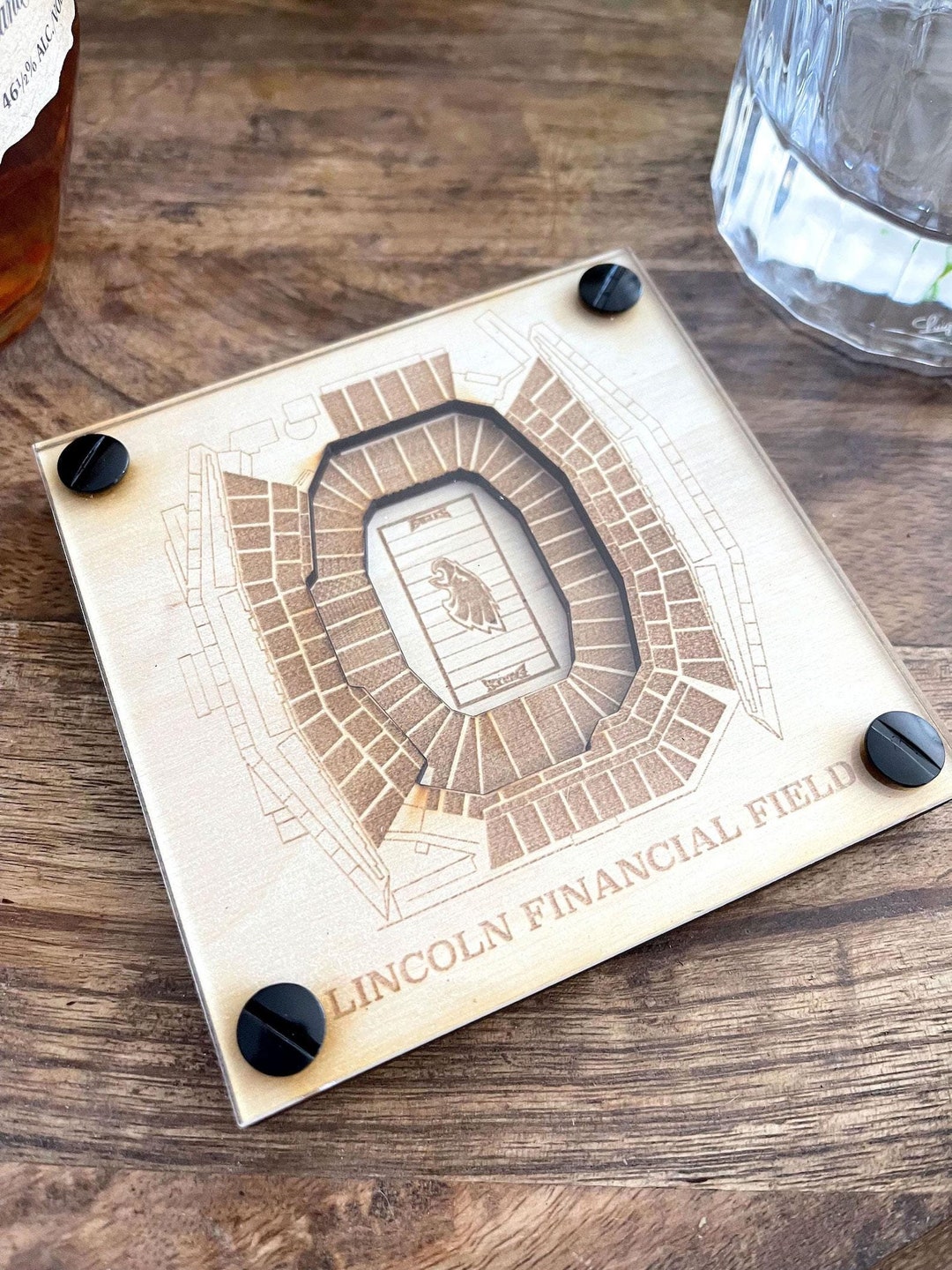 Philadelphia Eagles Layered Coaster set of 2, 3D Wood Coaster, Sports ...