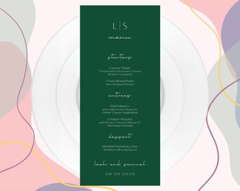 Cursive Menu Card - Etsy