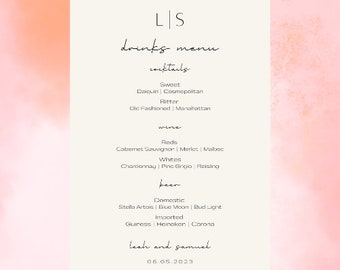 Cursive Menu Card - Etsy