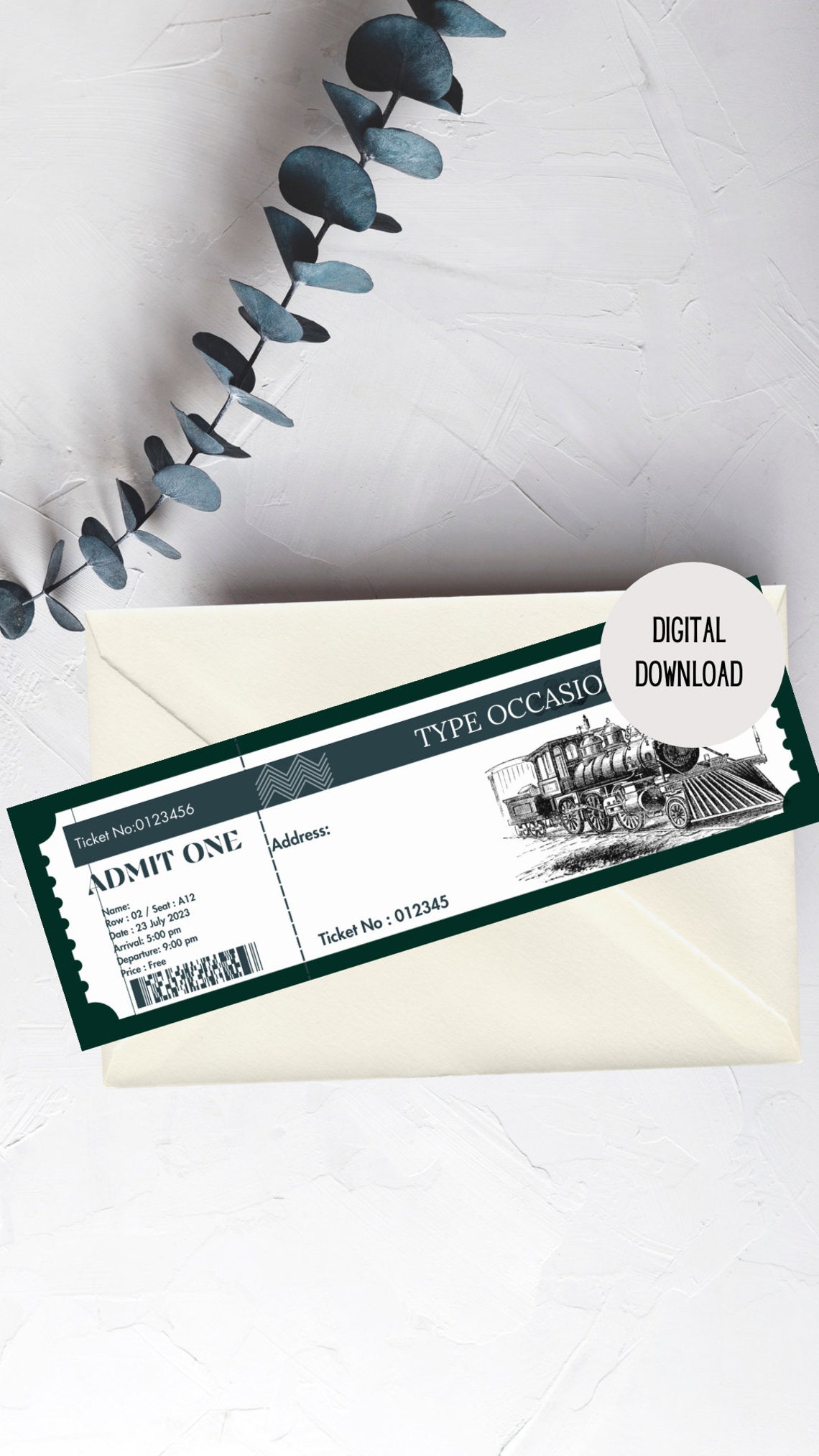 DIY Train Ticket Templateprintable Train Ticket Template - Etsy Canada