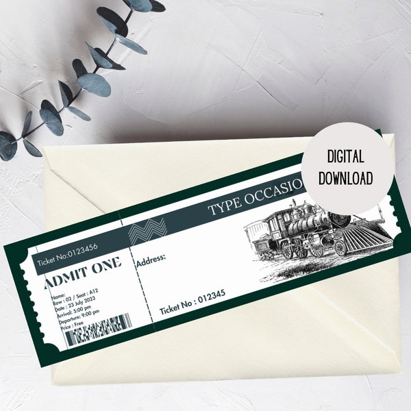 Train Ticket Template - Etsy