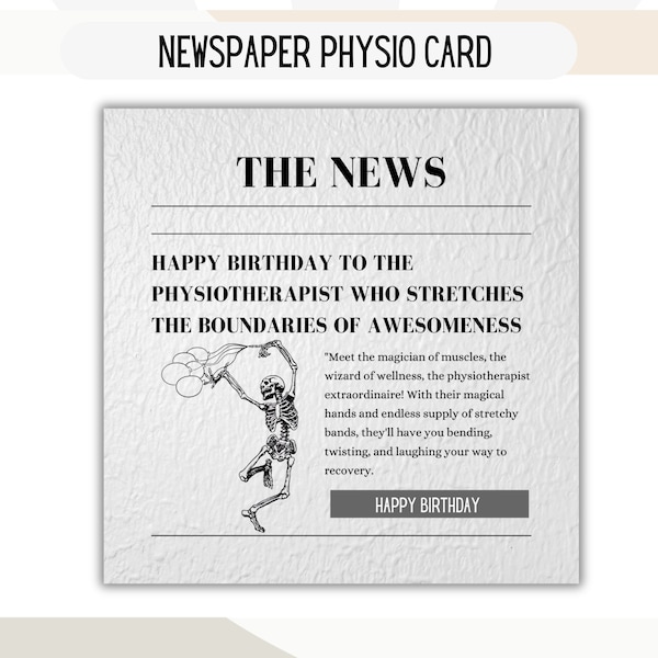 Physical Therapist Birthday Card - Etsy