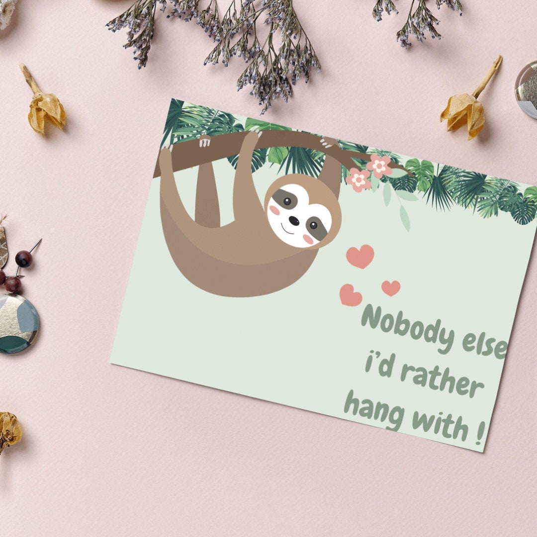 Sloth Birthday Card, Happy Birthday Card, Cute Animal Greeting Card ...