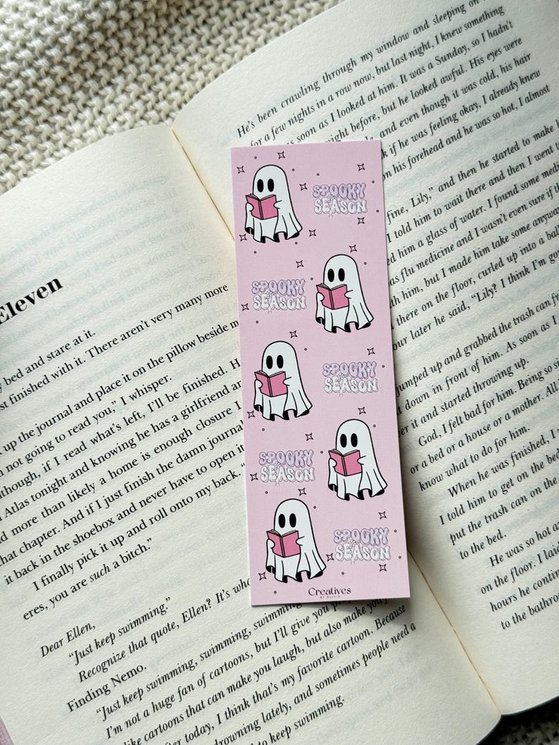 Ghost Bookmark Spooky Season Bookmark Cute Autumn Bookmark Spooky Reads ...