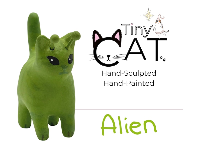 Handmade Alien Cat Figurine | Glorp Cat Miniature | Whimsical Sci-fi ...