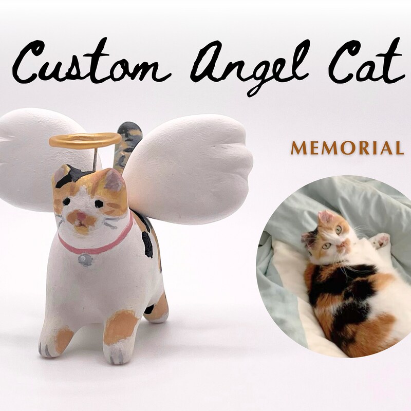 Cat Angel Statue - Etsy
