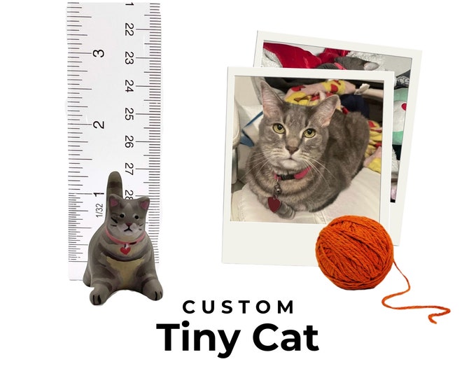 Custom Clay Cat Figurines, Tiny Hand-painted Clay Cats, Tiny Cat ...