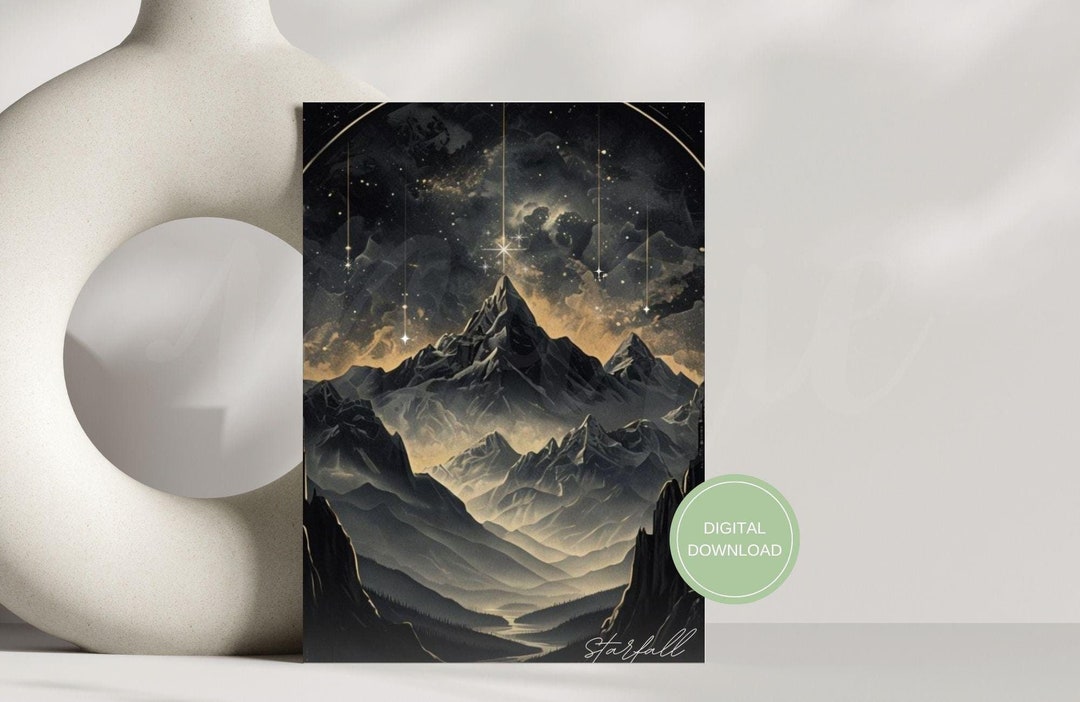 Dark Fantasy Art Print, Starfall ACOTAR Wall Art, Night Court Velaris Printable, SJM Merch ...
