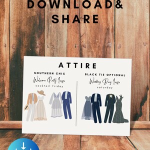 Wedding Attire Card for Wedding Style Inspiration for Wedding Outfit ...