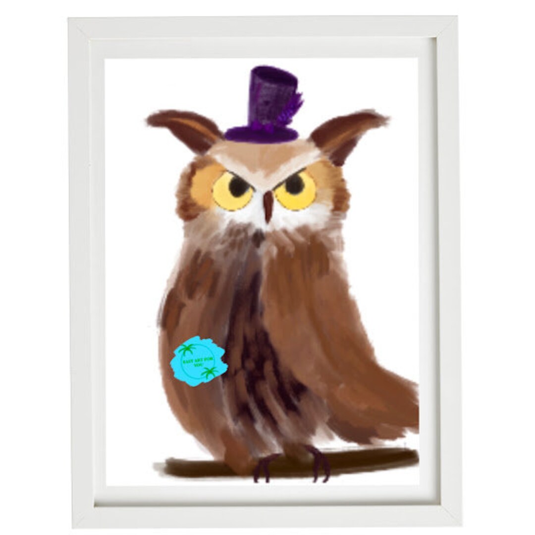 Fairy Tale Owl Digital Art, Printable Painting,printable Wall Art ...