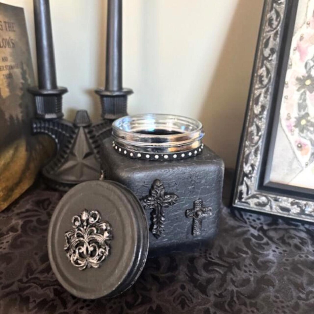 Gothic Cross Crypt Jar, Castle Grave Apothecary Jar - Etsy