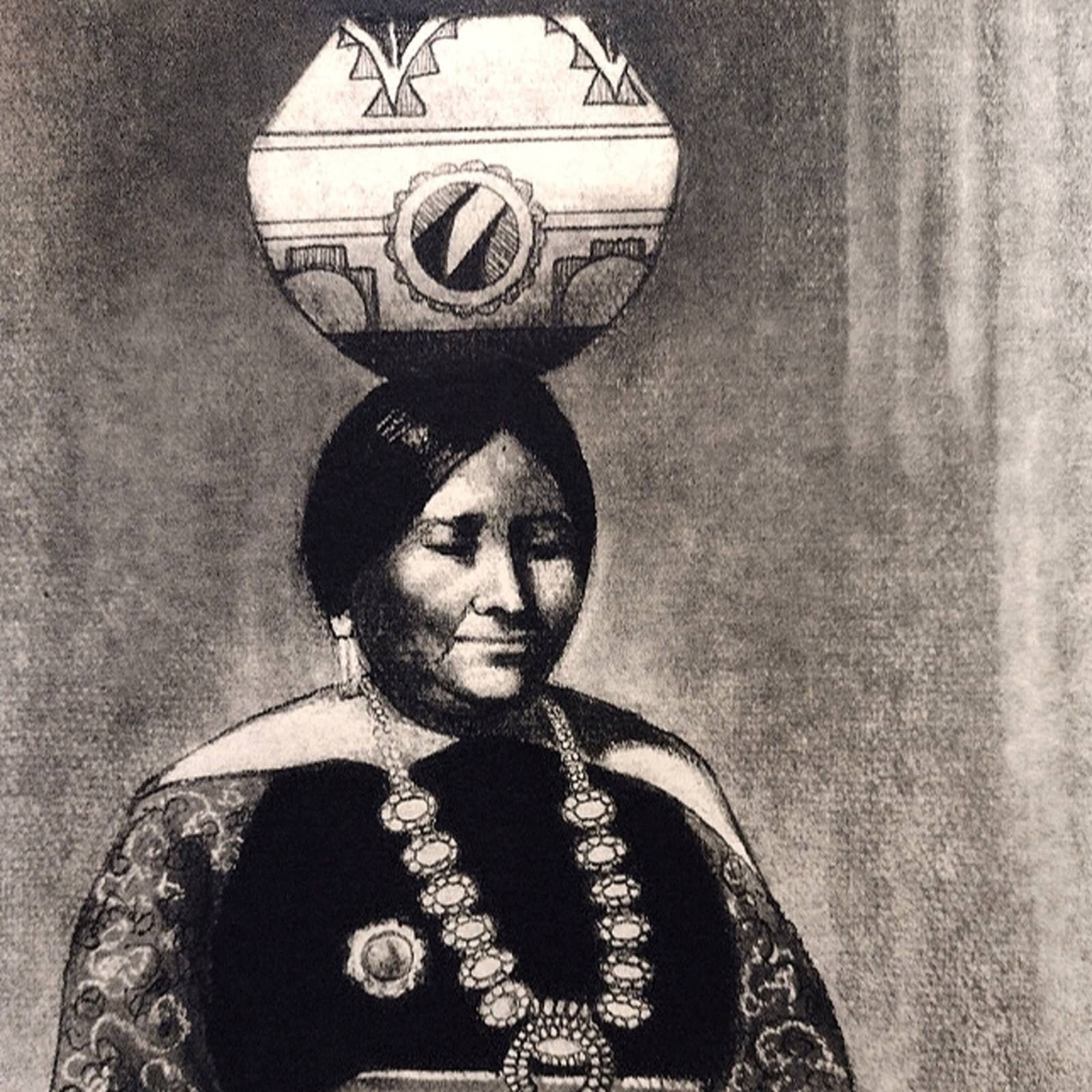 Zuni Water Carrier Limited Edition Print Jane Mabry 11x14 Native ...