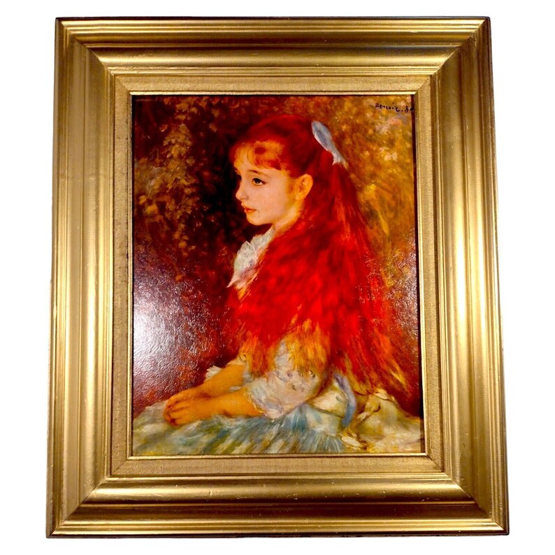 Vintage Victorian Gold Wood Framed Girl Portrait Renoir Little Irene ...