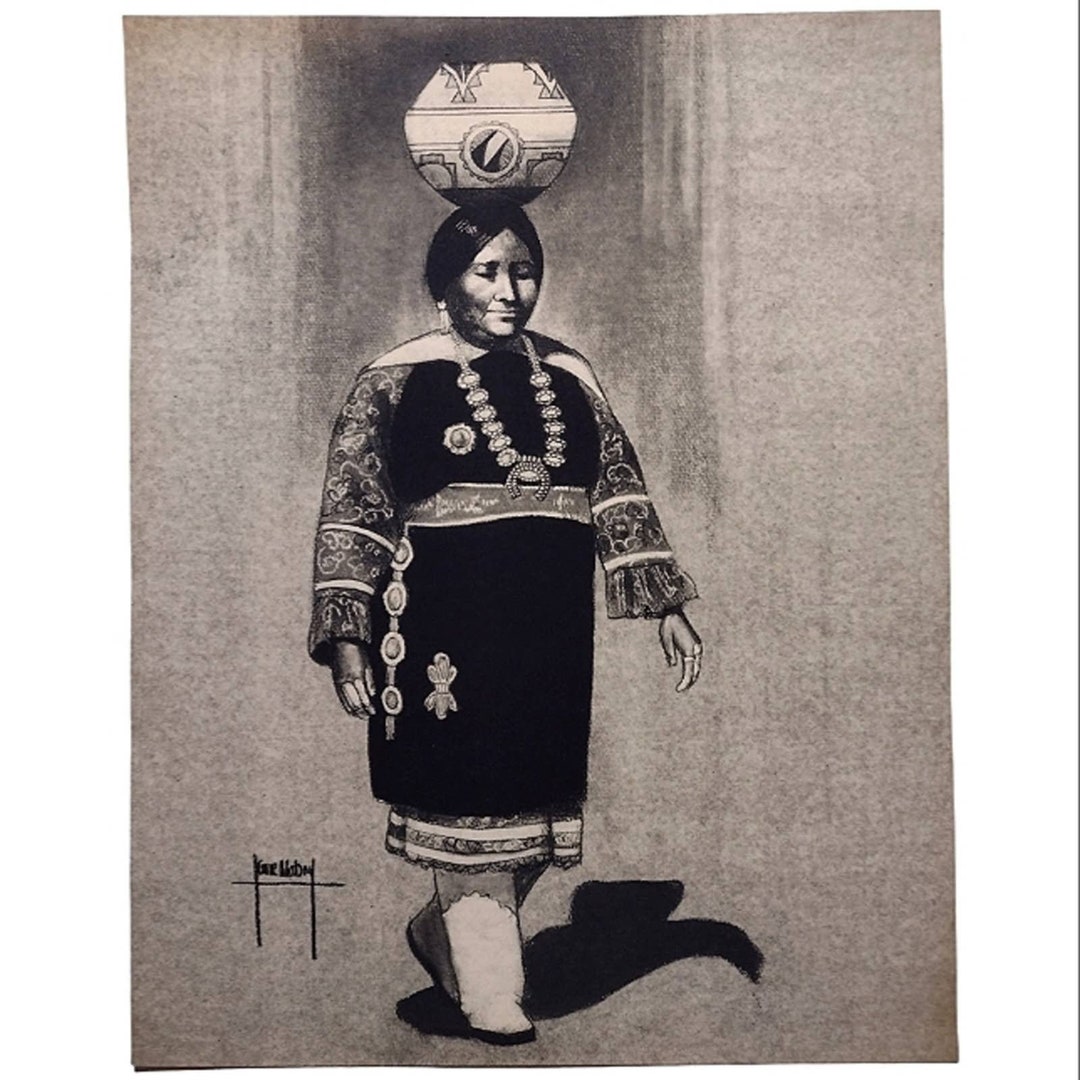 Zuni Water Carrier Limited Edition Print Jane Mabry 11x14 Native ...