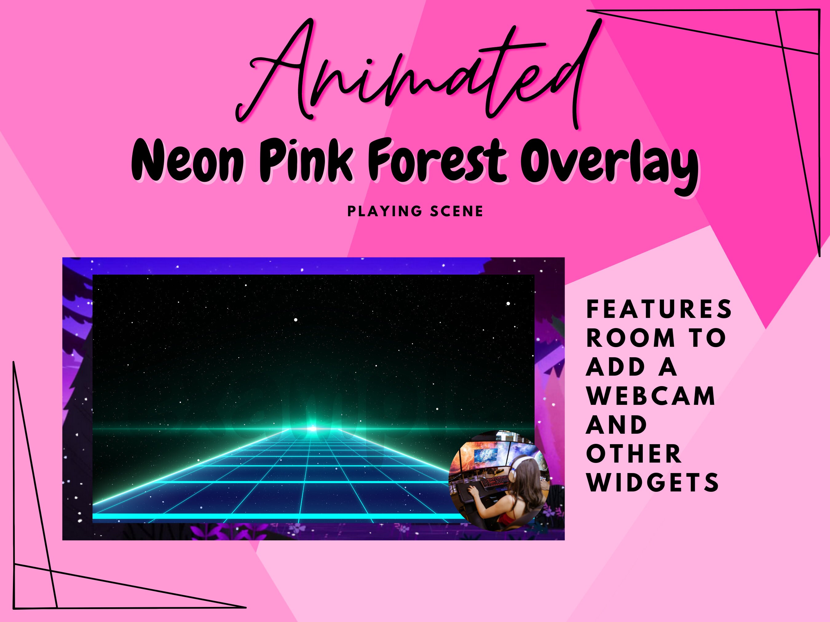 Neon Pink Forest Overlay OBS Overlay Pink Overlay Twitch - Etsy