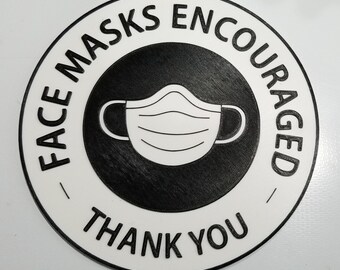 Face Mask Encouraged Sign - Etsy