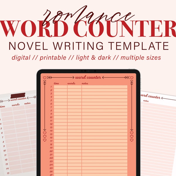 Printable Word Count Template - Etsy