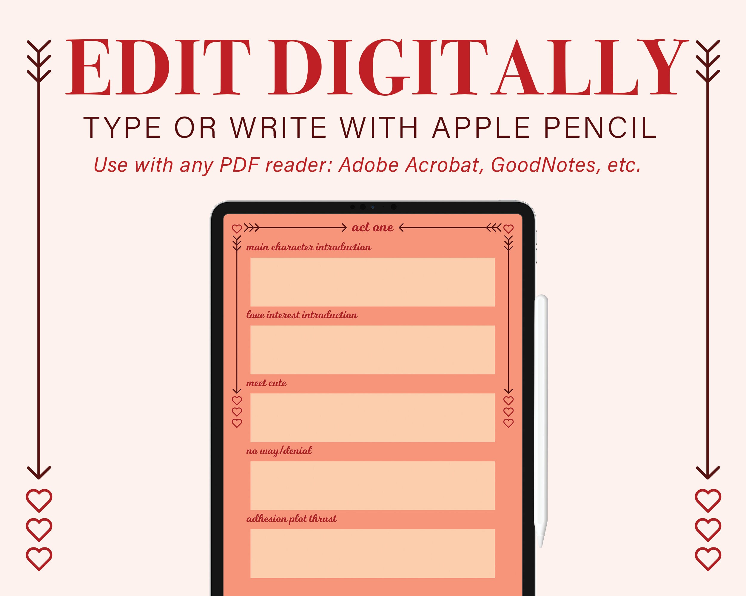 Romance Book Story Structure Novel Writing Outline | Digital Printable ...