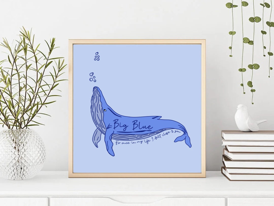 Vampire Weekend Big Blue Whale Digital Print for Wall Art, Sticker ...
