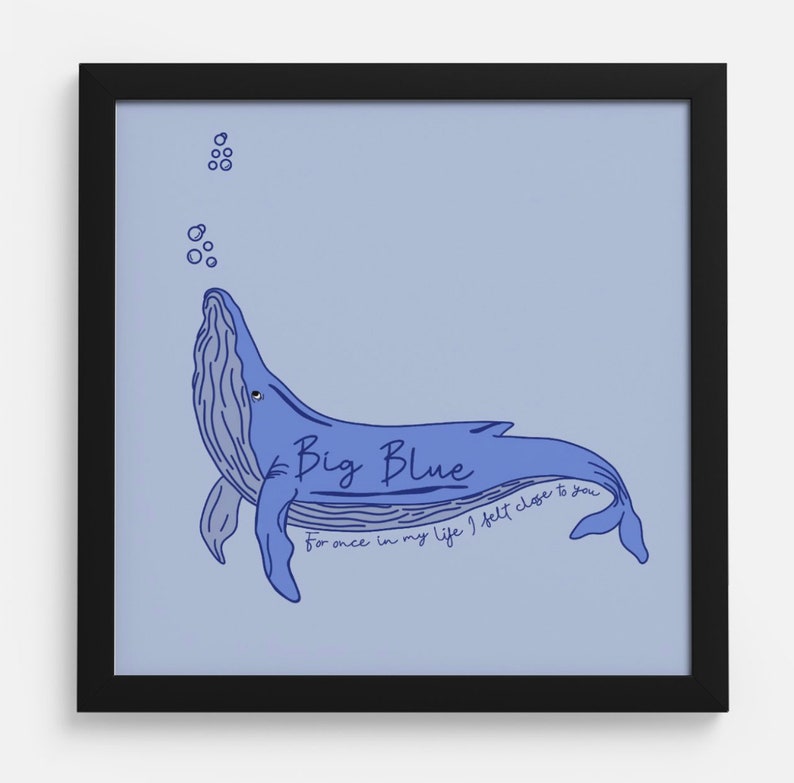 Vampire Weekend Big Blue Whale Digital Print for Wall Art, Sticker ...