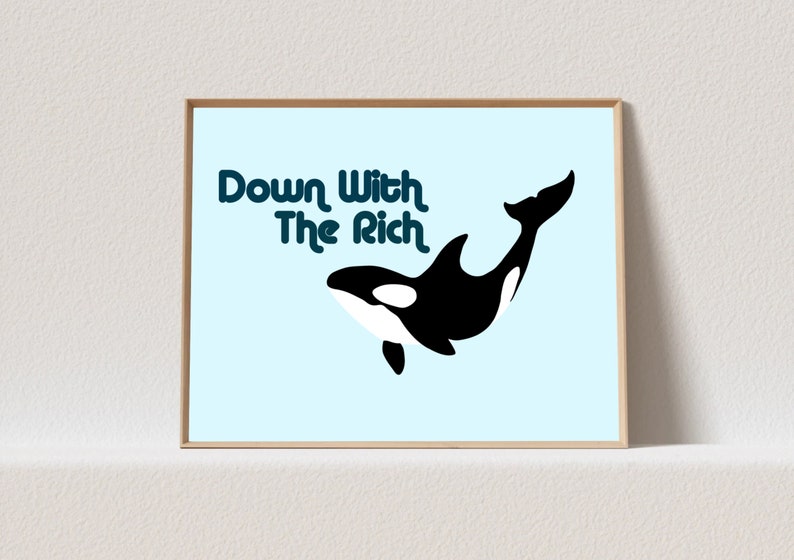 Orca Killer Whale Boat/yacht Sinking Down With the Rich Blue Digital ...