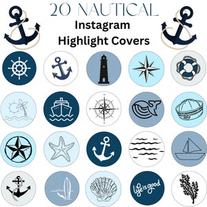 20 Nautical Instagram Highlight Covers | Digital Download | Influencer ...