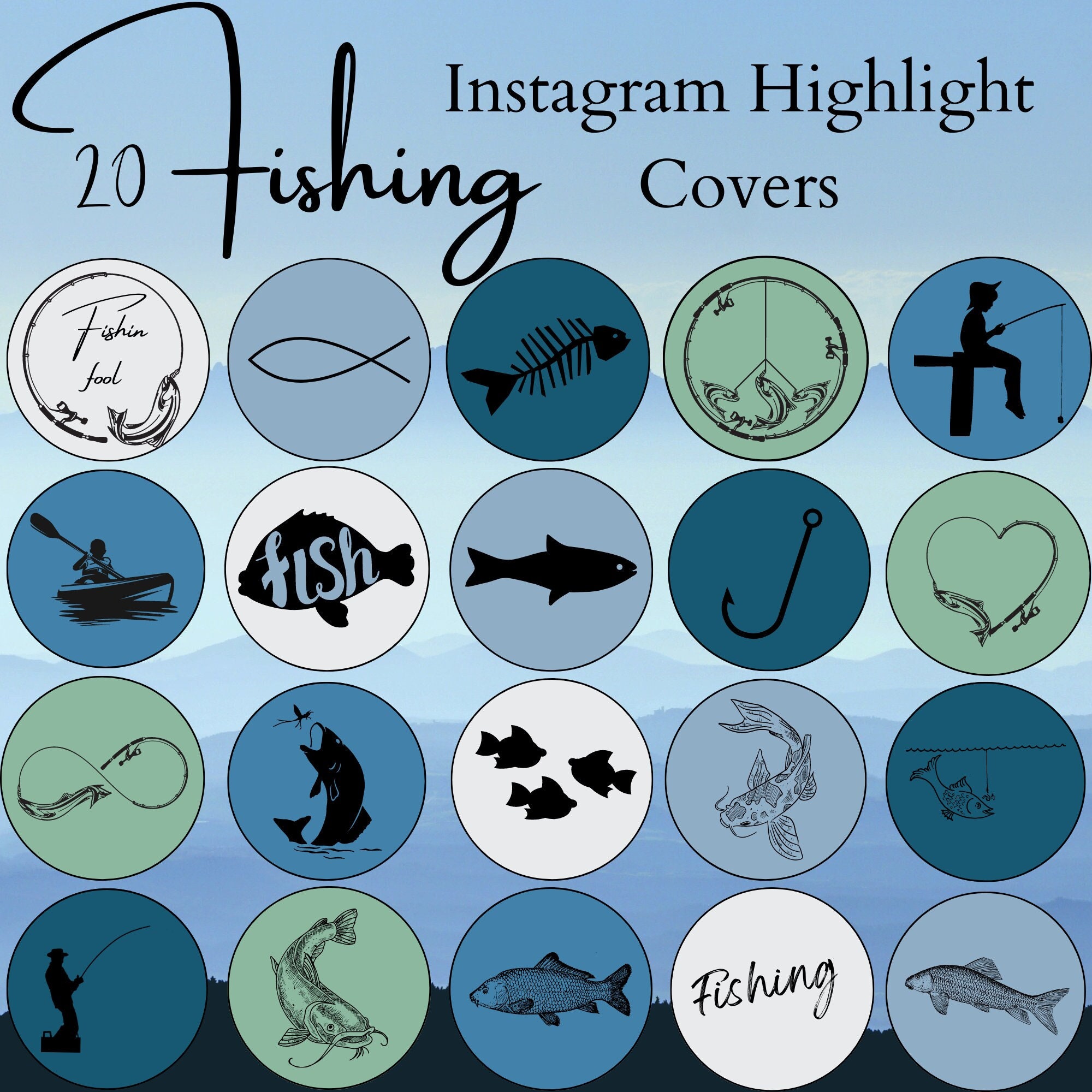 20 Fishing Instagram Highlight Covers | Fish | Hook | Pole | Fishin ...