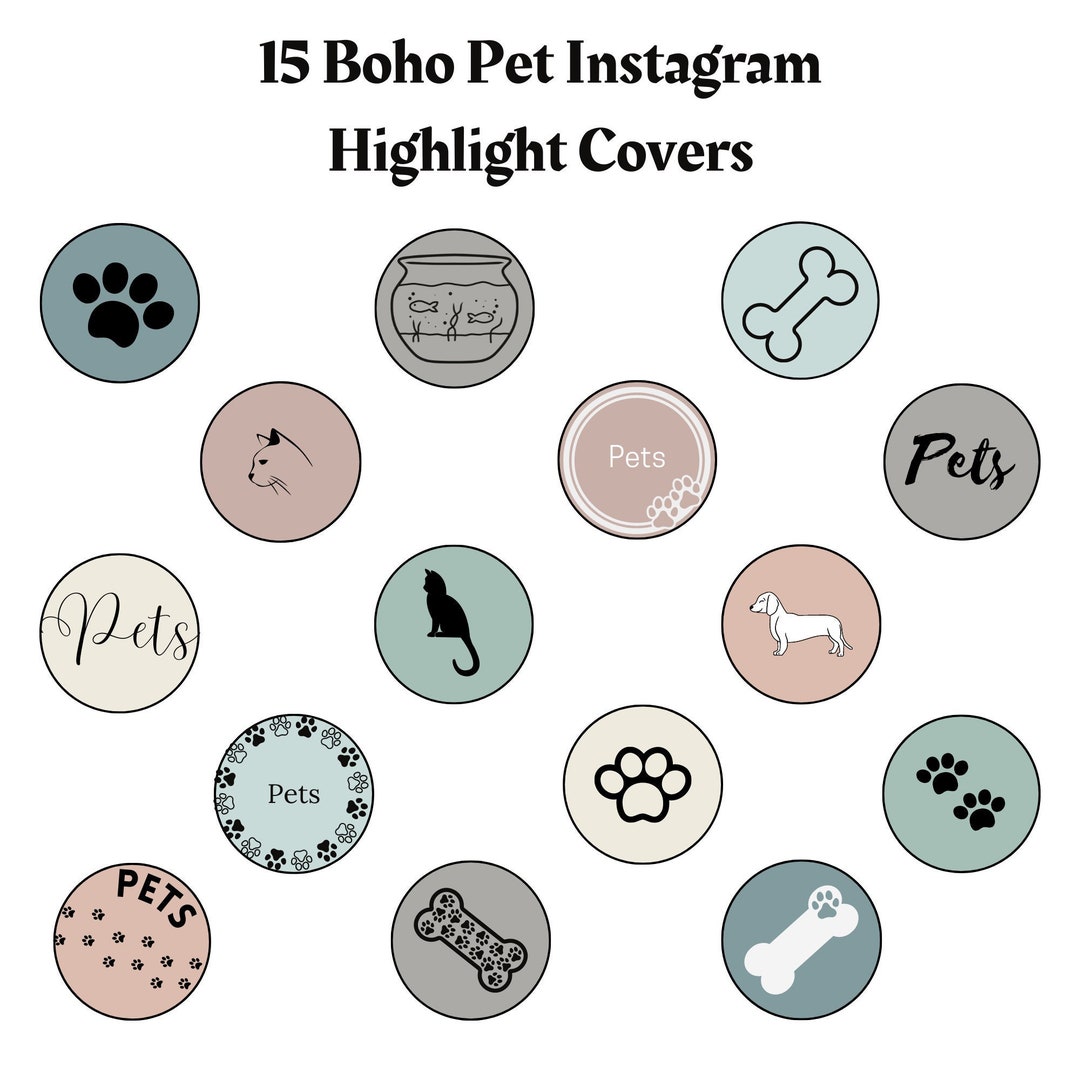 15 Boho Pet Instagram Highlight Covers | Instant Digital Download ...