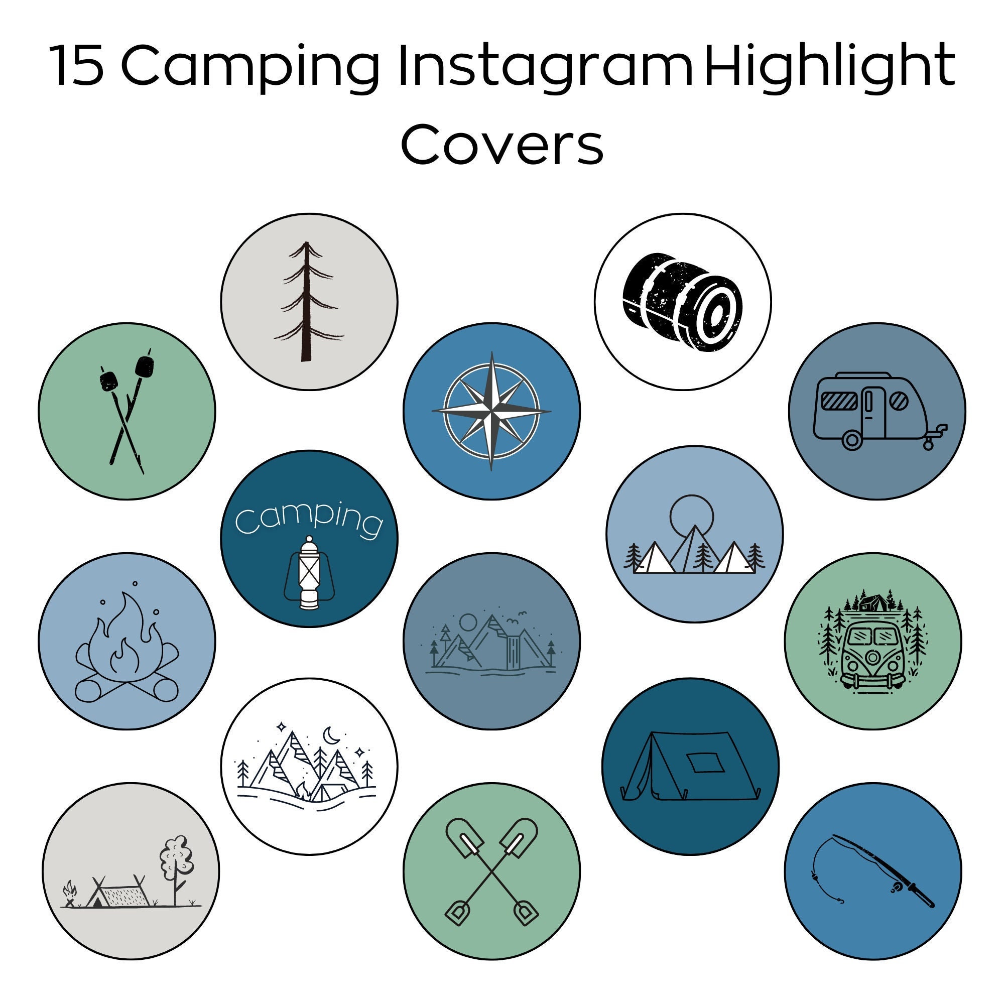15 Camping Instagram Highlight Covers | Digital Download | Minimalist ...