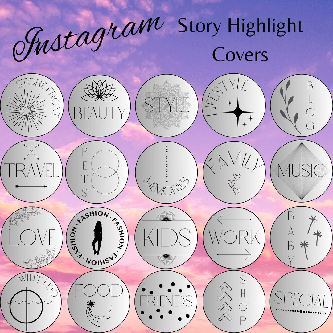 20 Instagram Story Highlight Covers | Influencer | Minimalist | Black ...