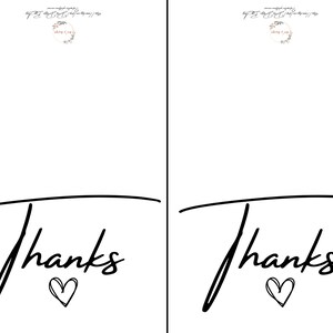 Minimal Thanks Card | White | Digital Download | Simple - Etsy