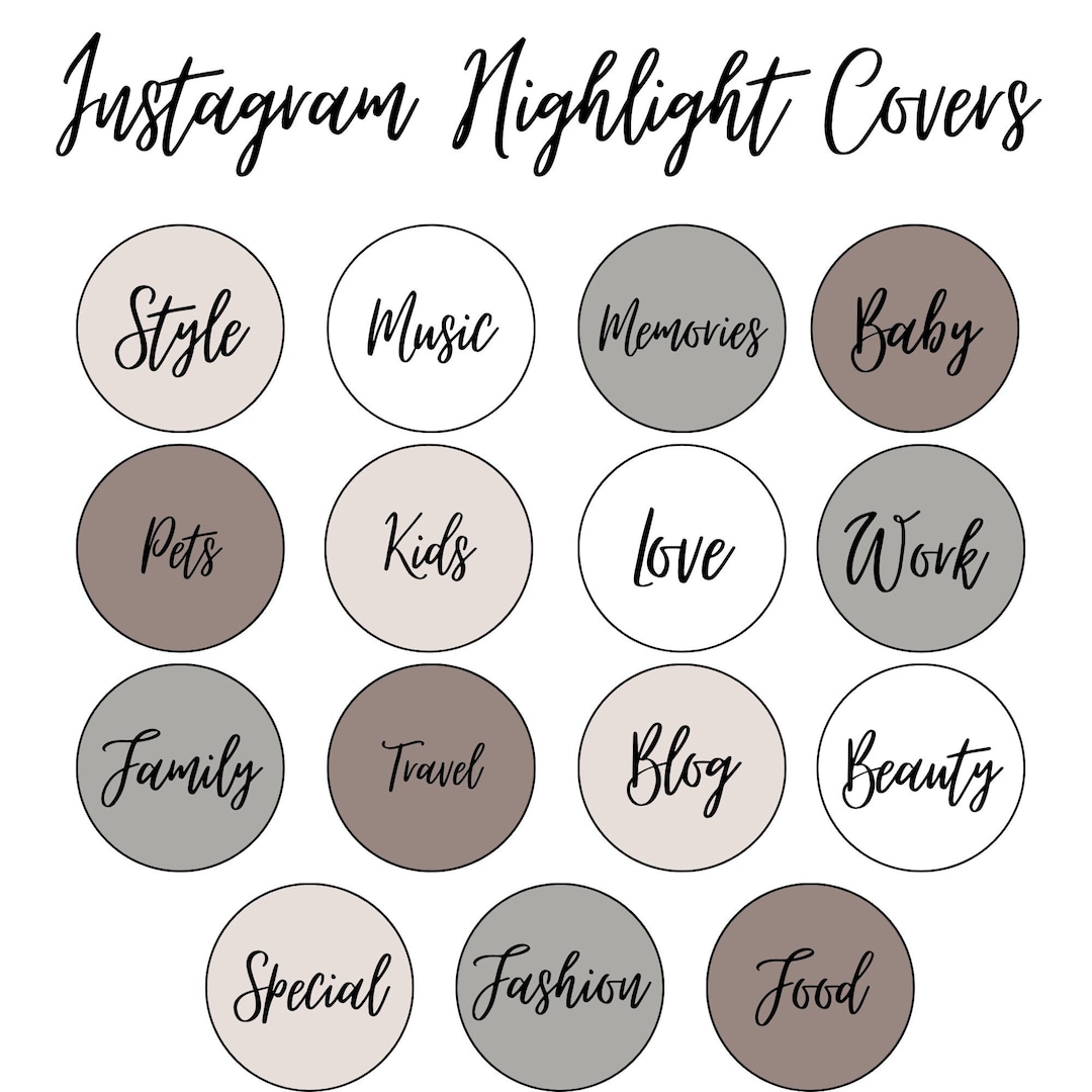 15 Minimalist Instagram Highlight Covers | Digital Downloads | Neutrals ...